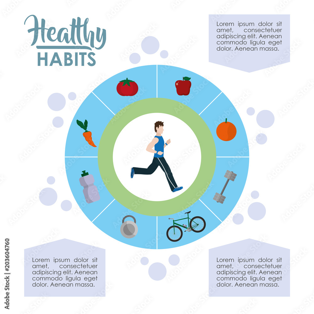 Healthy habits infographic Stock Vector | Adobe Stock