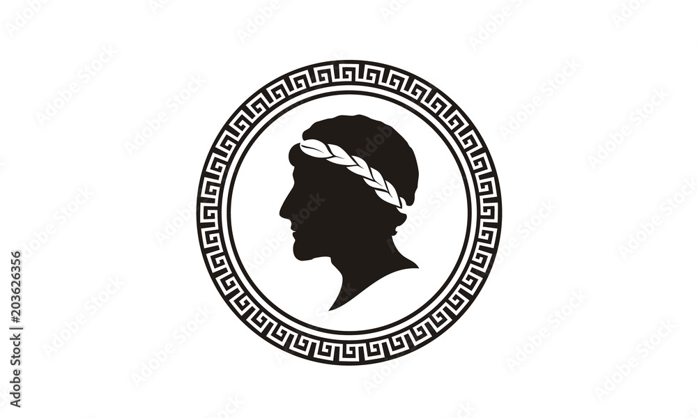 Ancient Greek Figure Philosopher Laurel Wreath Coin Medal Medallion ...
