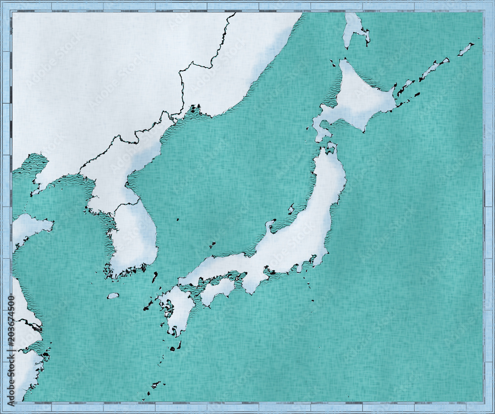 Стоковая иллюстрация «Cartina del Giappone, Corea del Nord e Corea del ...