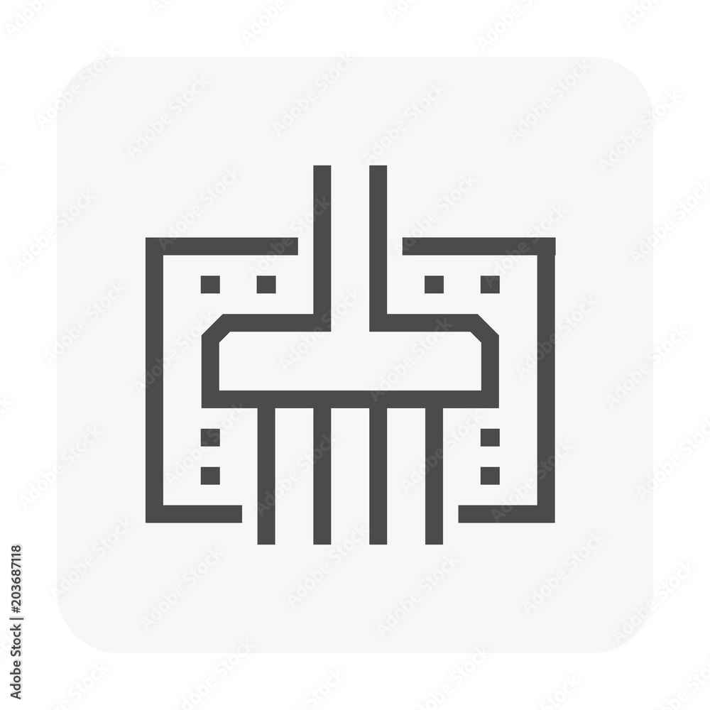Foundation or footing at cross section view vector icon. Shallow and ...
