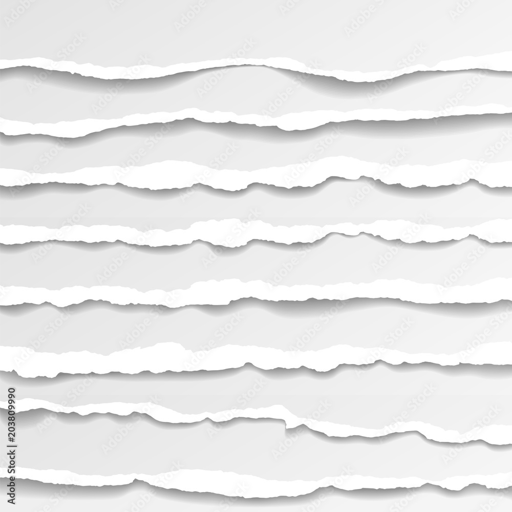 torn paper edges, seamless horizontally texture, vector isolated in ... torn paper edges, seamless horizontally texture, vector isolated in ...
