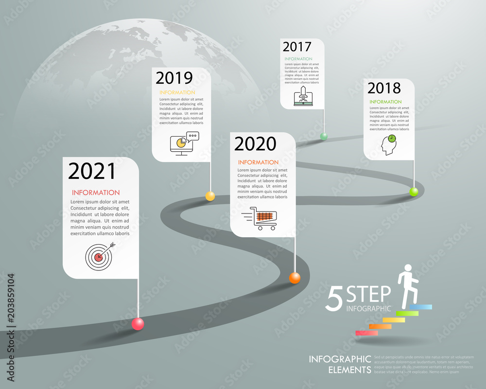 Timeline business concept infographic template, can be used for ...