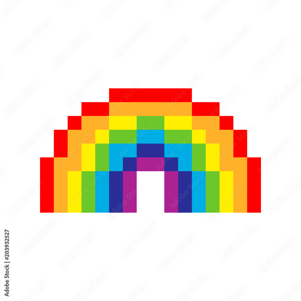 Pixel art rainbow Stock Vector | Adobe Stock