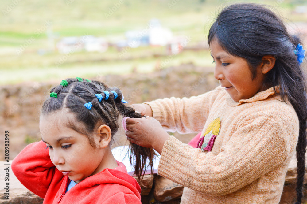 Native American Girls Braids