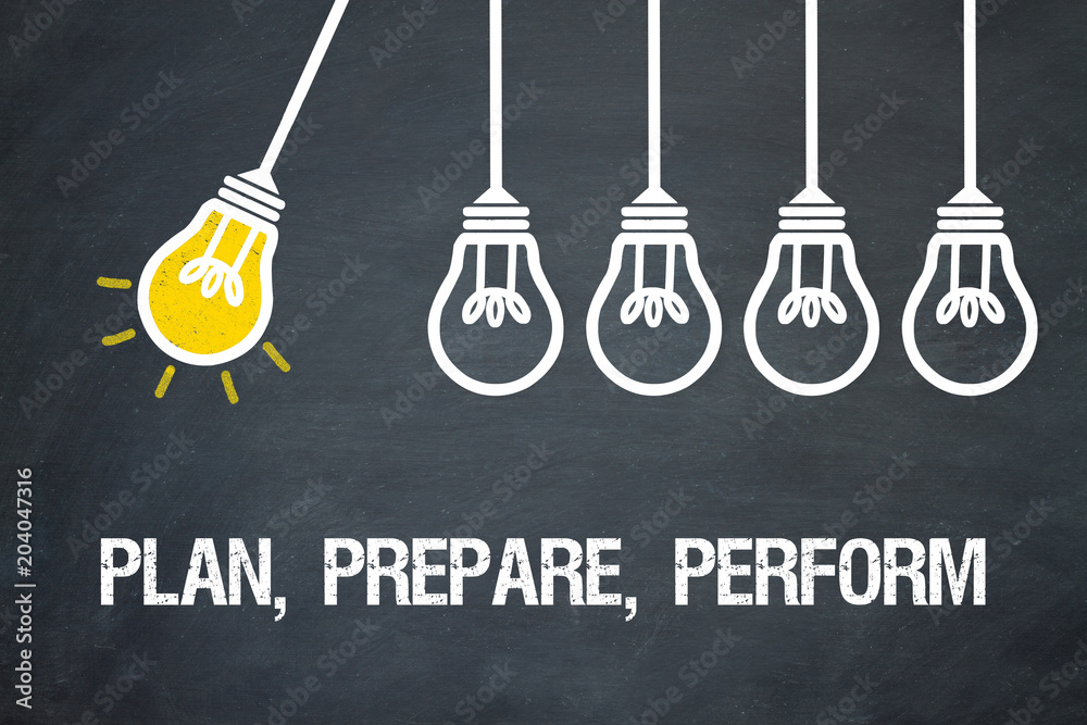 Plan, Prepare, Perform / Lampen / Konzept Stock Photo | Adobe Stock