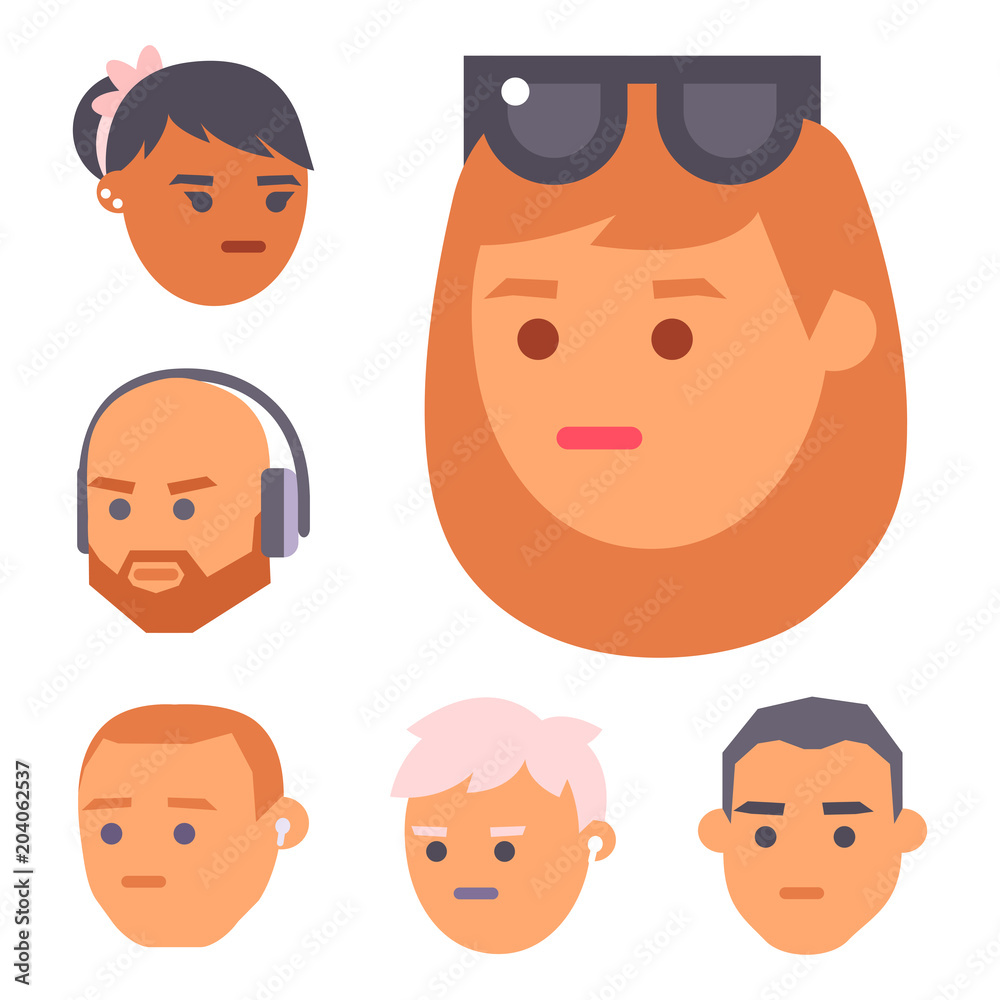 Eemotion vector people faces cartoon emotions avatar illustration ...