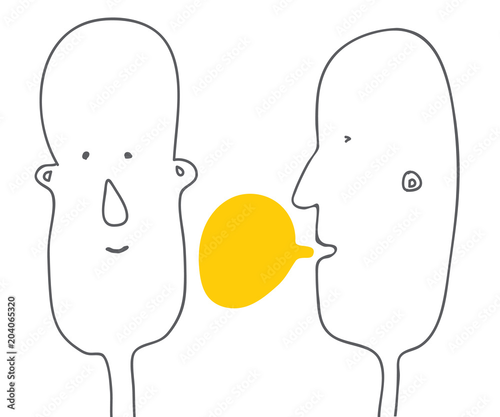 Vector de Stock Dialogue between two people drawn in a comic style ...