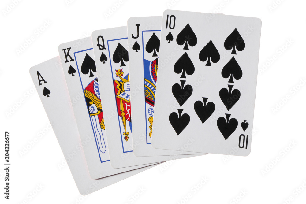 royal flush spades poker cards Stock Photo | Adobe Stock