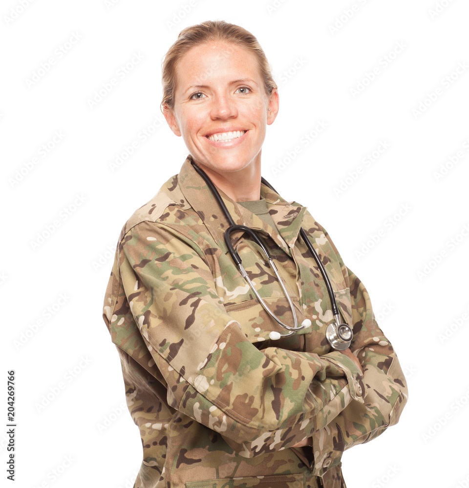 Female Army doctor in uniform. Stock Photo | Adobe Stock
