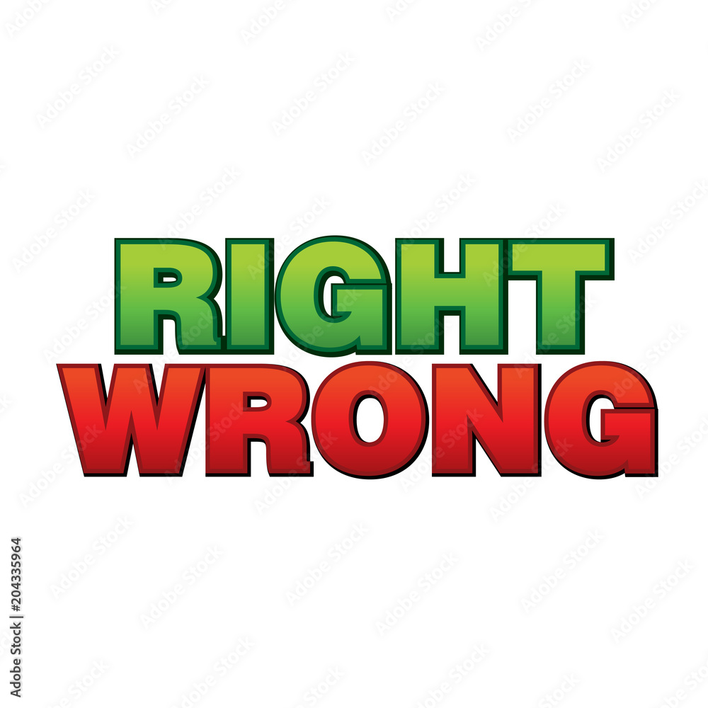 Concept of right and wrong Stock Vector | Adobe Stock