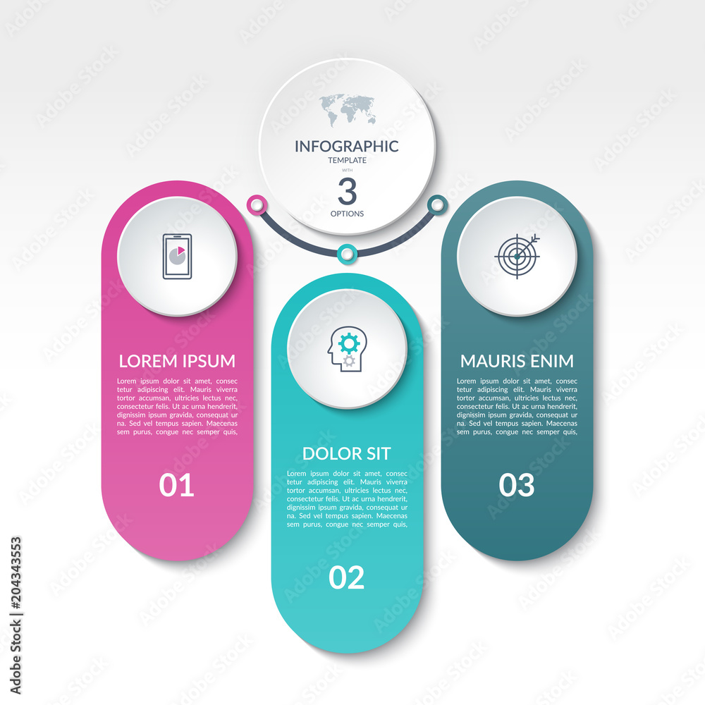 Infographic banner. 3 options, steps, parts. Can be used as a process ...