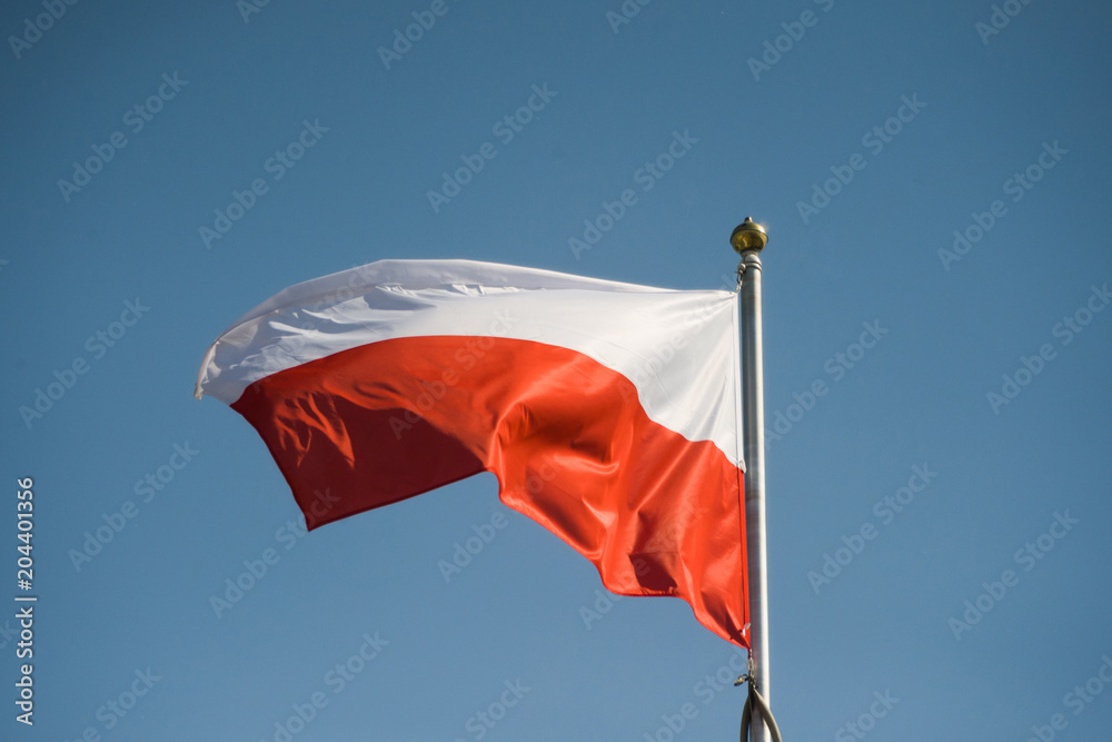 flaga Polski Polska Rzeczpospolita Polska Stock Photo | Adobe Stock