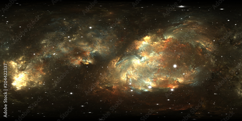 360 degree space nebula panorama, equirectangular projection ...