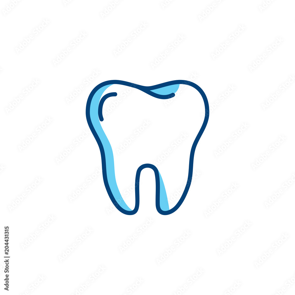 Tooth icon. Dentist colorful logo, Dental care or Dental clinic line ...