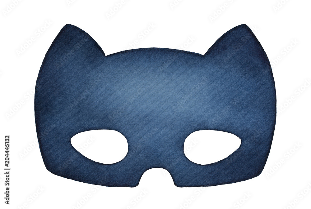 Super hero dark blue mask illustration. Masquerade, carnival clothing ...