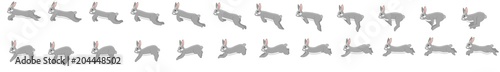 Rabbit run cycle animation spritesheet - Buy this stock vector and ...