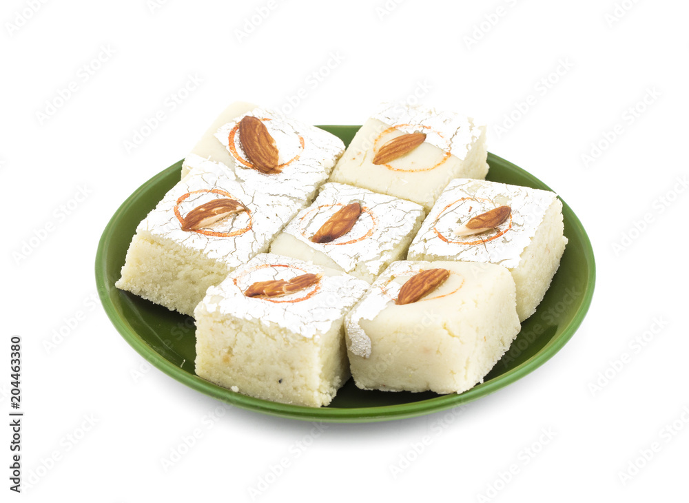 Foto de Stock Indian Sweet Food Badam Barfi Also Know As Mithai, barfee ...