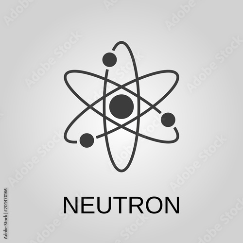 Neutron Icon Neutron Symbol Flat Design Stock Vector Illustration