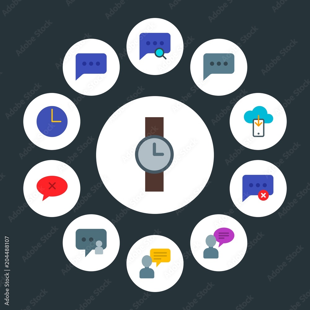 cloud and networking, chat and messenger, time Infographic Circle flat ...