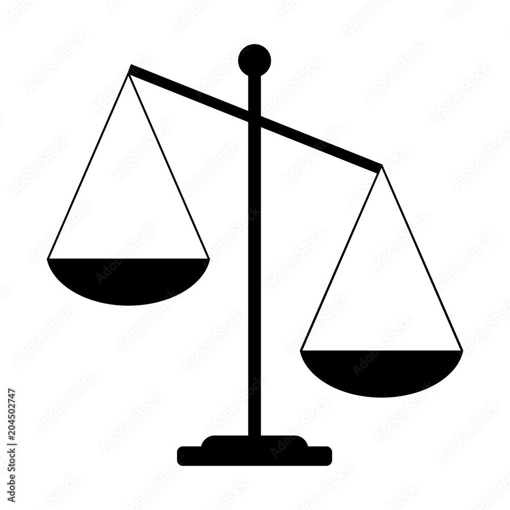 Scale of justice. Law and Justice. Flat vector cartoon illustration ...