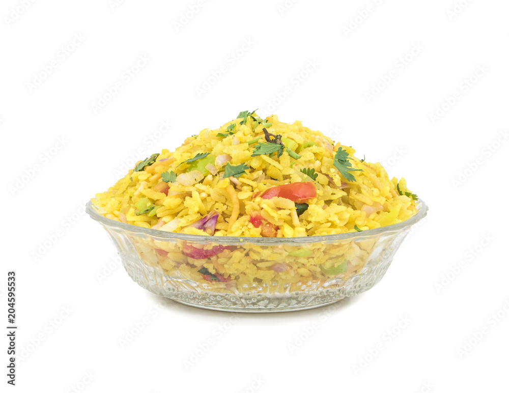 Indian Breakfast Dish Poha Also Know as Pohe or Aalu poha made up of ...