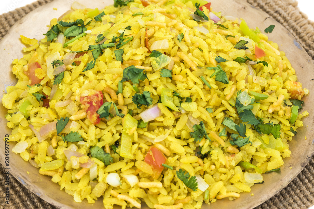 Indian Breakfast Dish Poha Also Know as Pohe or Aalu poha made up of ...