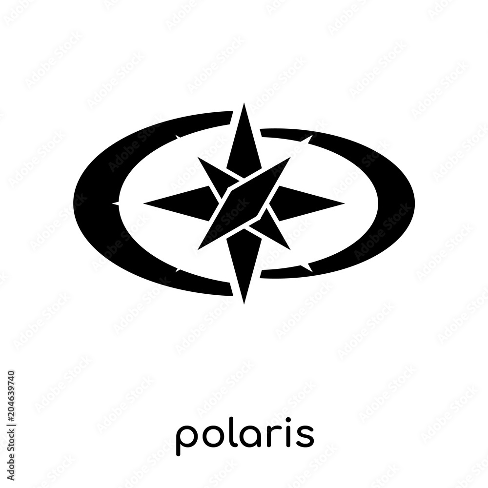 polaris symbol isolated on white background , black vector sign and ...