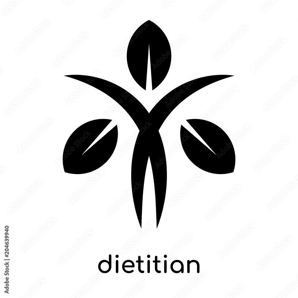 dietitian symbol isolated on white background , black vector sign and ...
