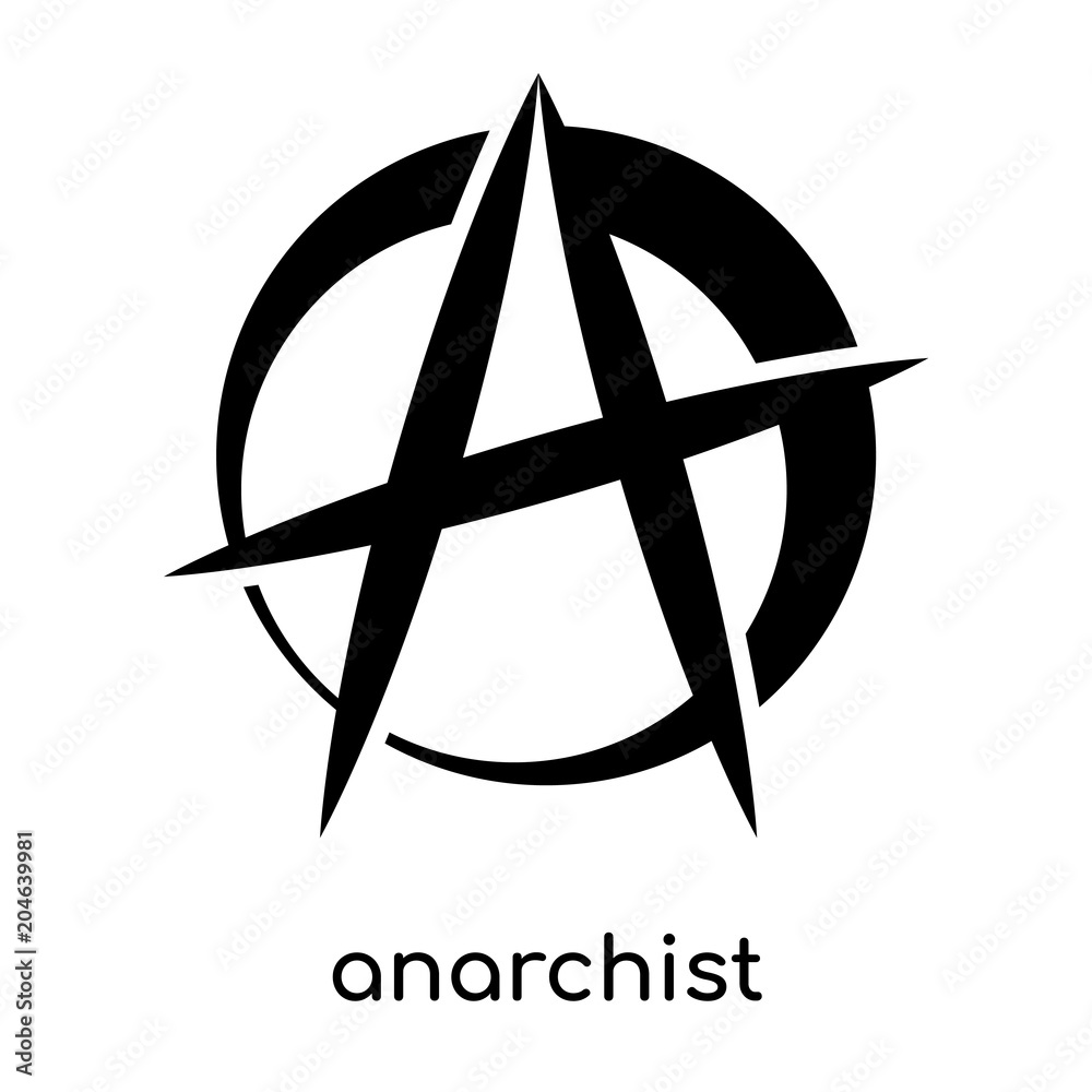 anarchist symbol isolated on white background , black vector sign and ...