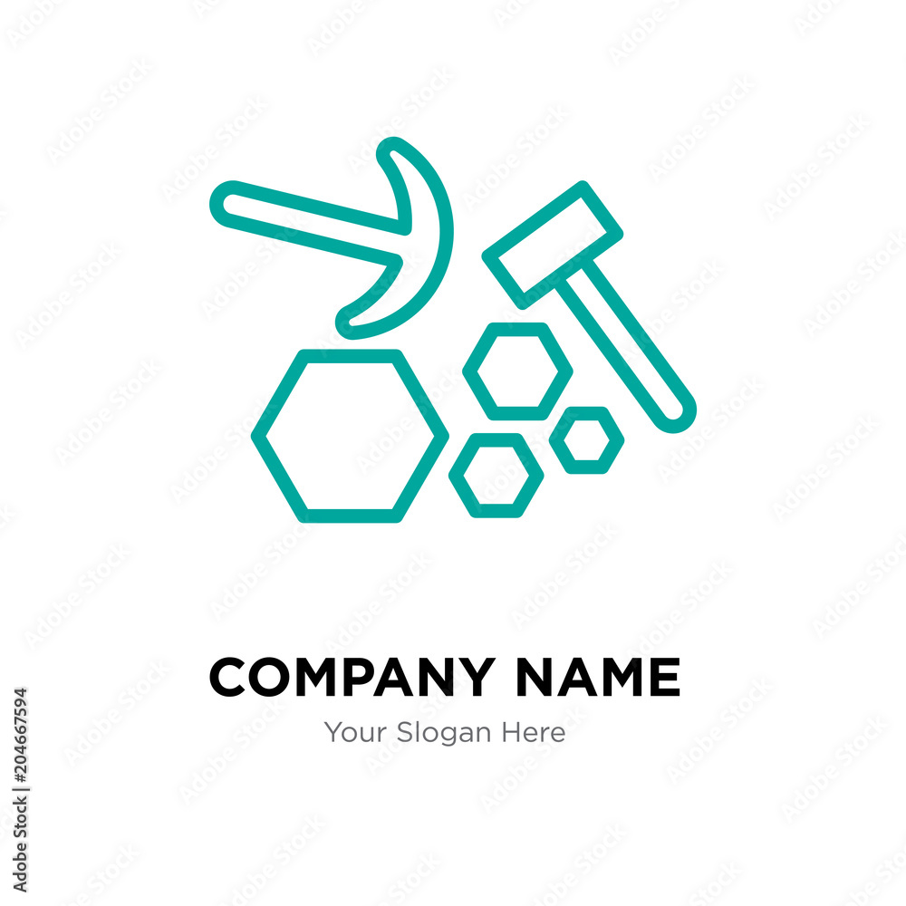 quarry company logo design template, colorful vector icon for your ...