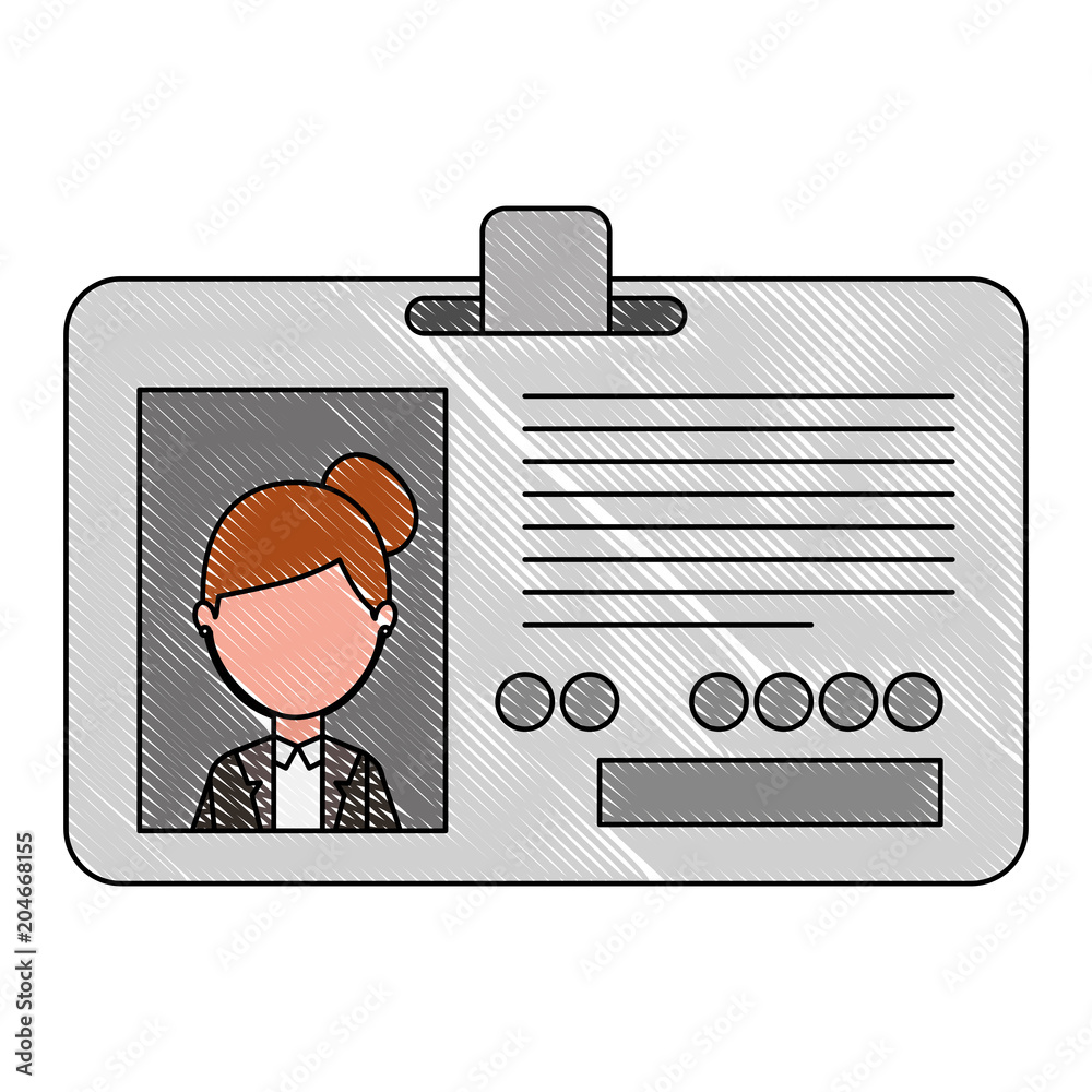 corporate id card employee photo vector illustration drawing Stock ...