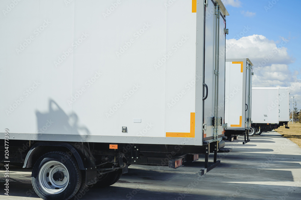 vehicles for cargo transportation business. trucks small and medium ...