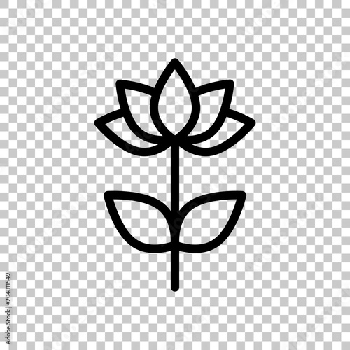 Simple flower symbol. Linear icon. On transparent background. - Buy ...
