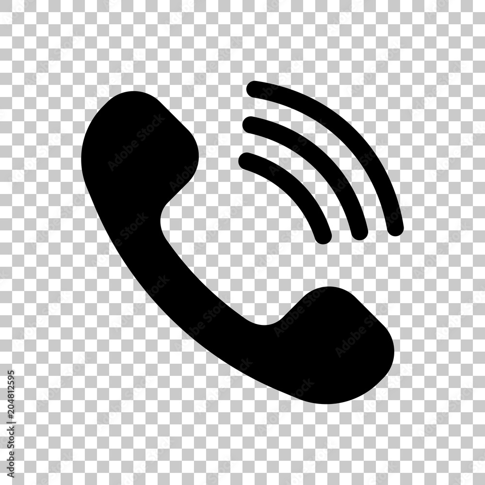 Ringing phone icon. Retro symbol. On transparent background. Stock ...