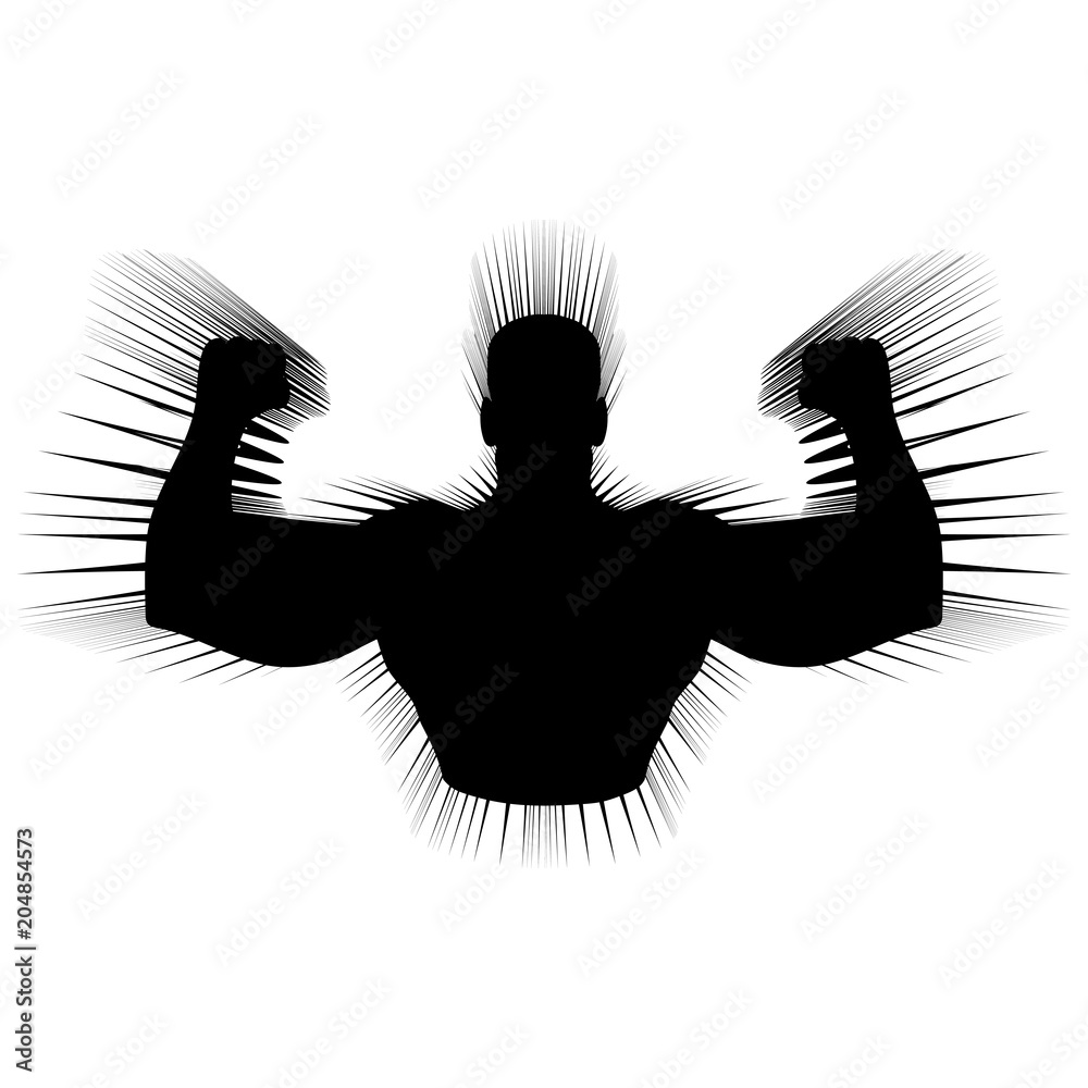 Muscle man black abstract icon Stock Vector | Adobe Stock
