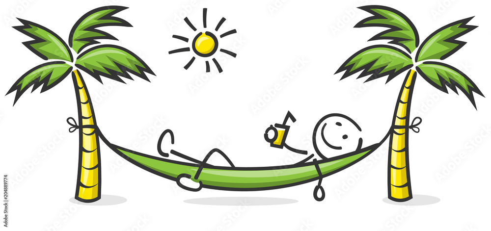 Image vectorielle Stock Strichmännchen Sommer Strand Urlaub mit ...