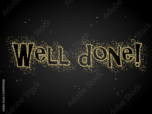 WELL DONE! gold glitter card on black - Buy this stock vector and ...