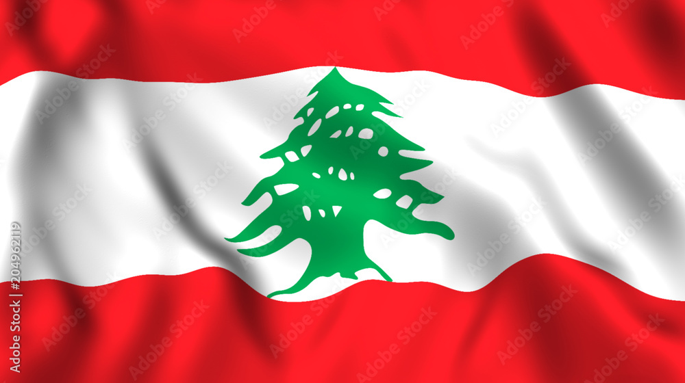 Lebanese flag waving symbol lebanon Stock Illustration | Adobe Stock