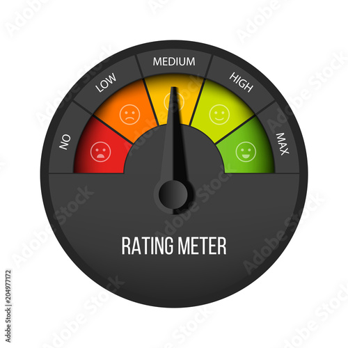 Creative vector illustration of rating customer satisfaction meter ...