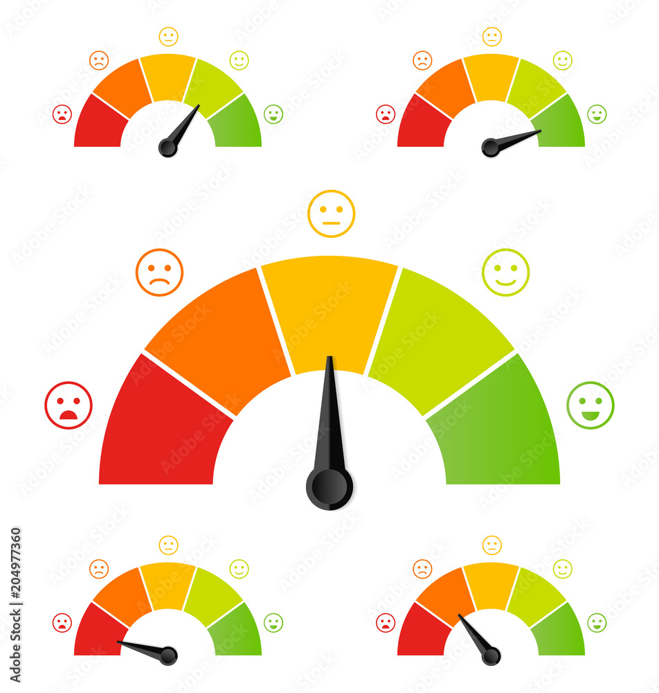 Creative vector illustration of rating customer satisfaction meter ...