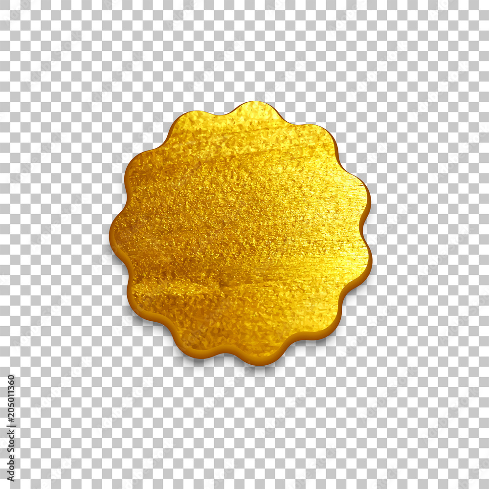 Golden stamp isolated on transparent background. Vector design element ...