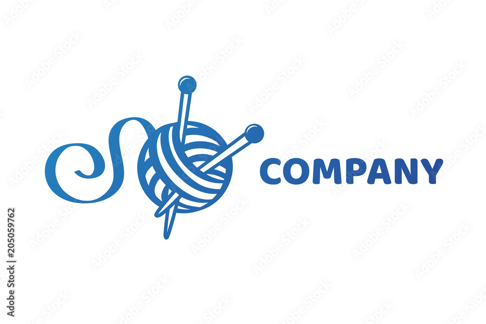 Logo design knitting vector template. Stock Vector | Adobe Stock