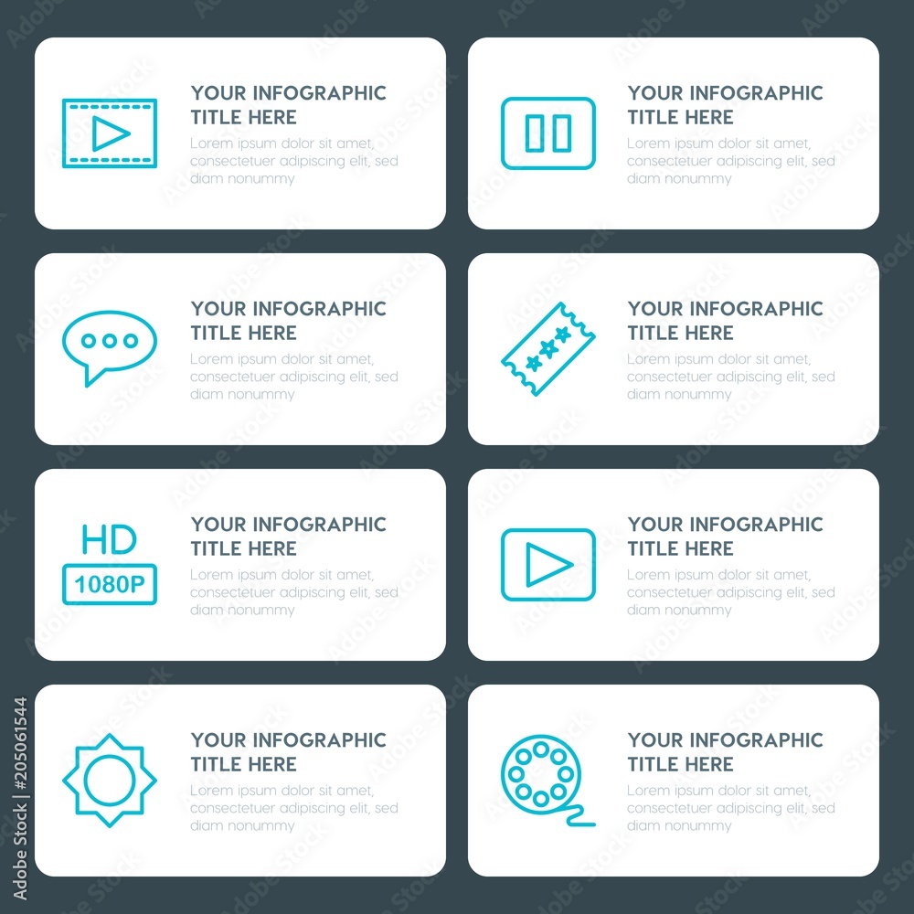 Flat chat and messenger, video, photos infographic timeline template ...