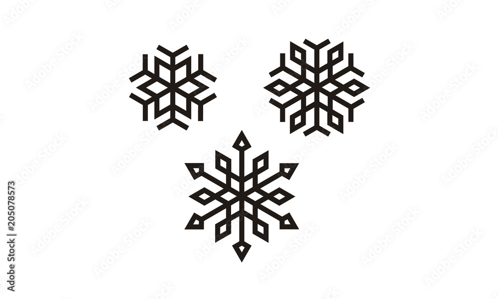 Simple Line art Snowflakes pattern Stock Vector | Adobe Stock