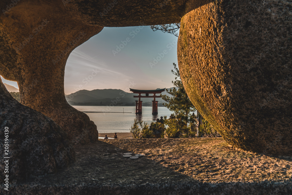 great torii through stone Stock Photo | Adobe Stock