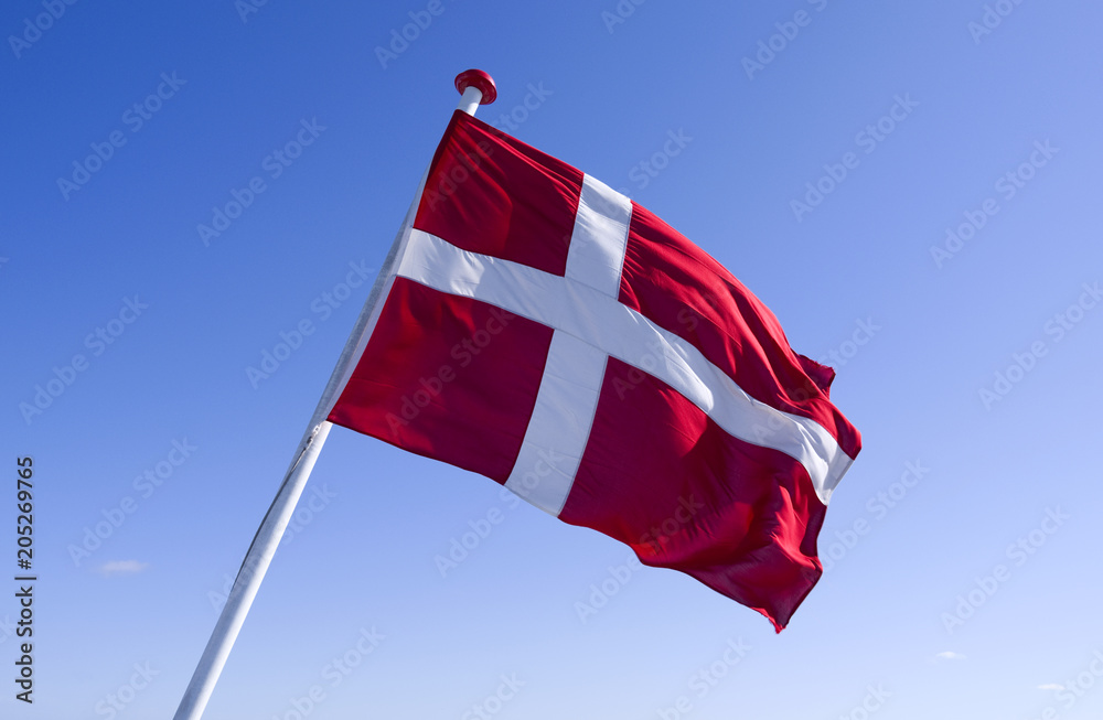 Seafaring / Flags / Denmark: The Danish national flag Dannebrog at the ...