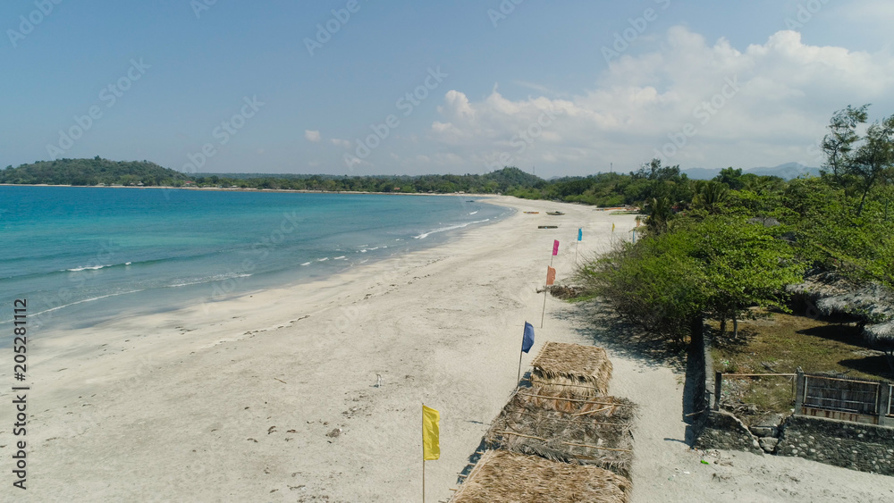 Beautiful tropical beach Cabugao with white sand and palm trees in the ...