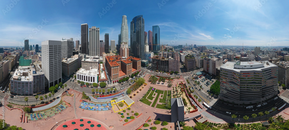 Foto LOS ANGELES DOWNTOWN - 360 DEGREES PANORAMA - DRONE SHOT do Stock ...