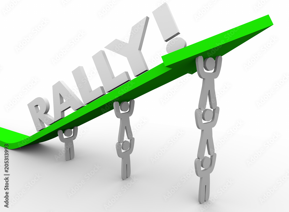 Rally Team Working Together Increase Lift Arrow Up Words 3d Render ...