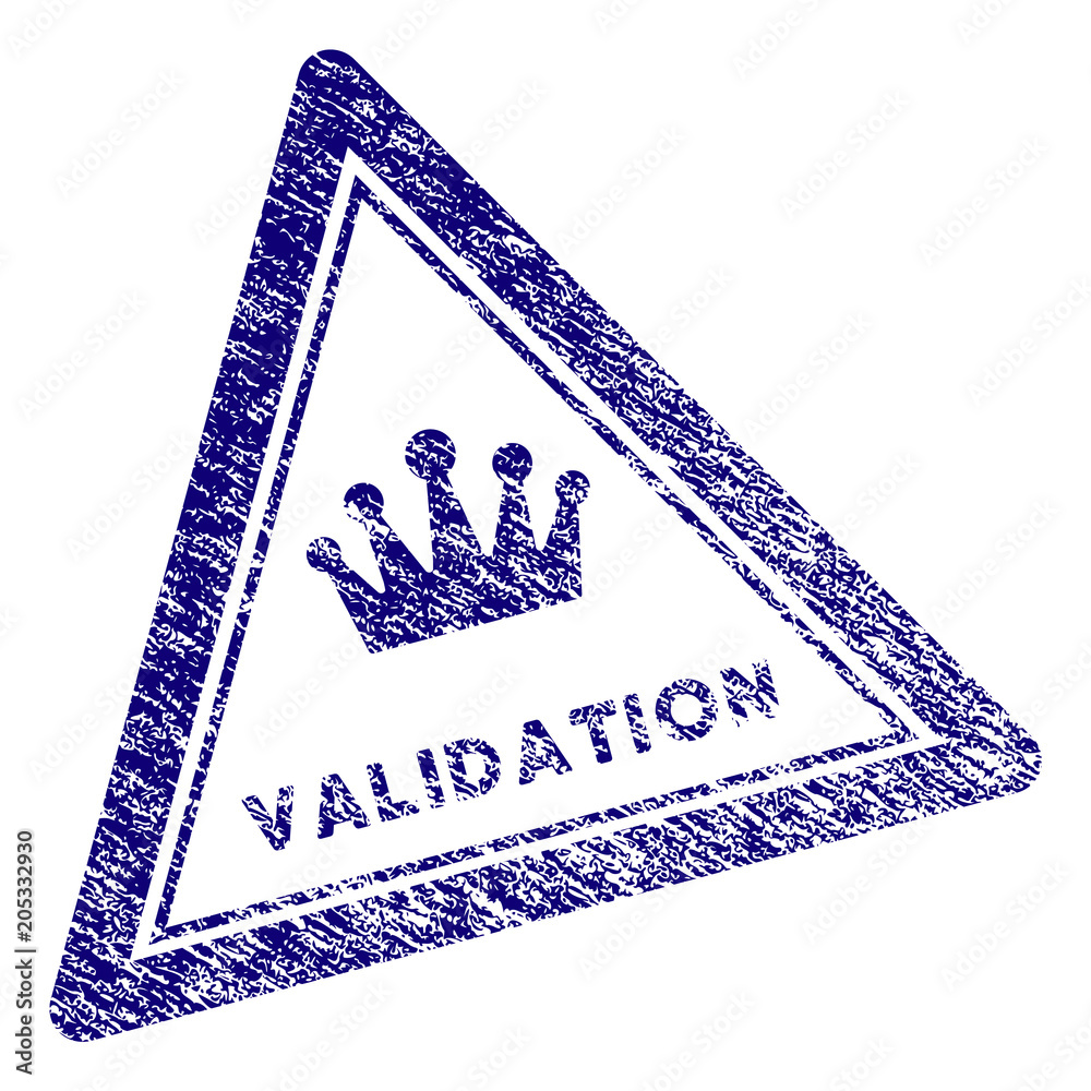 Validation triangle stamp seal. Vector element with grainy design and ...